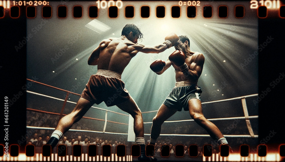 Foto de Vintage Boxing Match: 60s and 70s Colors - AI Artwork do Stock ...