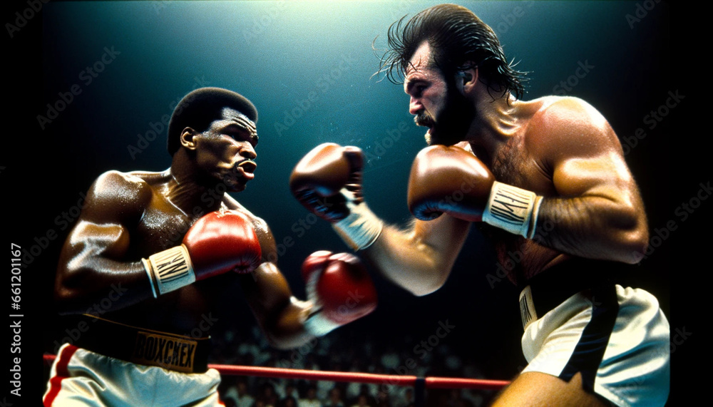 Vintage Boxing Match: 60s and 70s Colors - AI Artwork Stock 写真 | Adobe ...