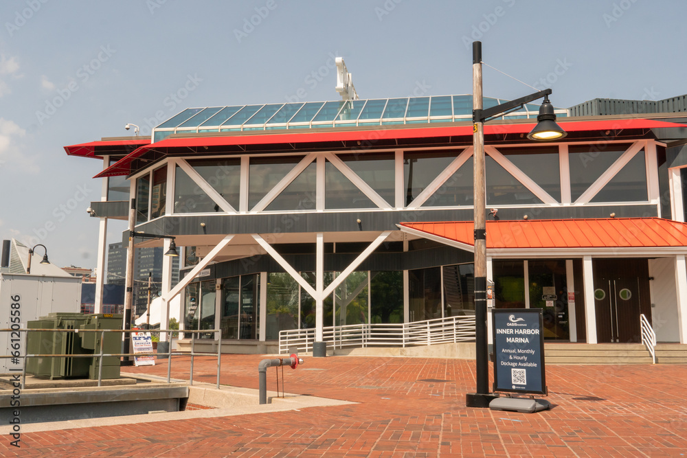 Baltimore, Maryland, US - July 26, 2023: Rusty Scupper Restaurant sign ...