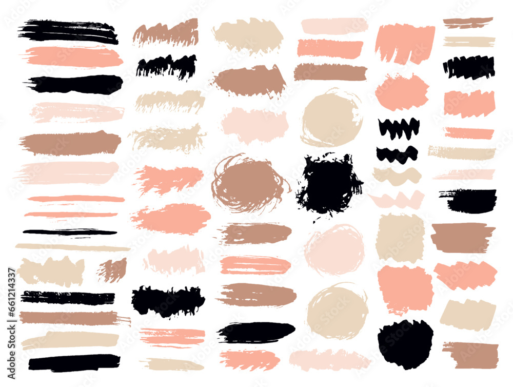 Gouache distorted daub mega batch. Hand drawn inkblot streak special ...