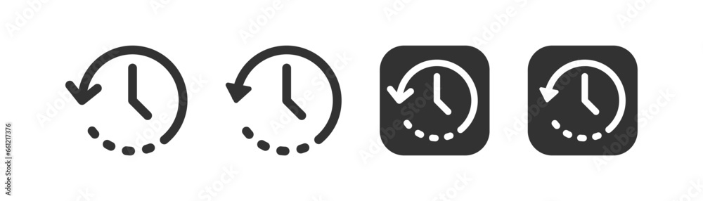 Vecteur Stock History time icon. Clock back symbol. Restore watch signs ...