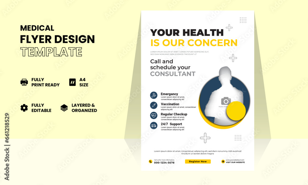 Corporate healthcare and medical cover page a4 flyer design template ...
