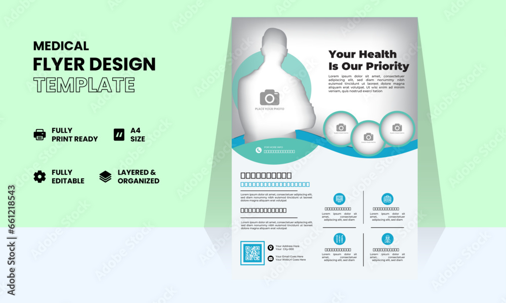 Corporate healthcare and medical cover page a4 flyer design template ...