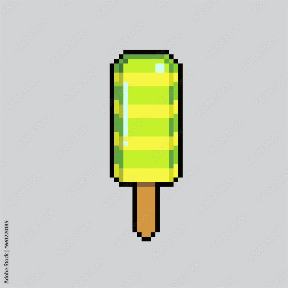Pixel art illustration Ice cream. Pixelated summer ice cream. summer ...