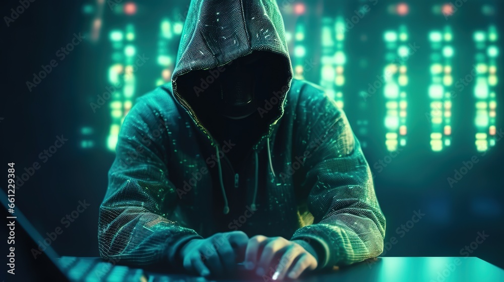 Anonymous hacker. Concept of cybercrime, cyberattack, dark web. Stock ...