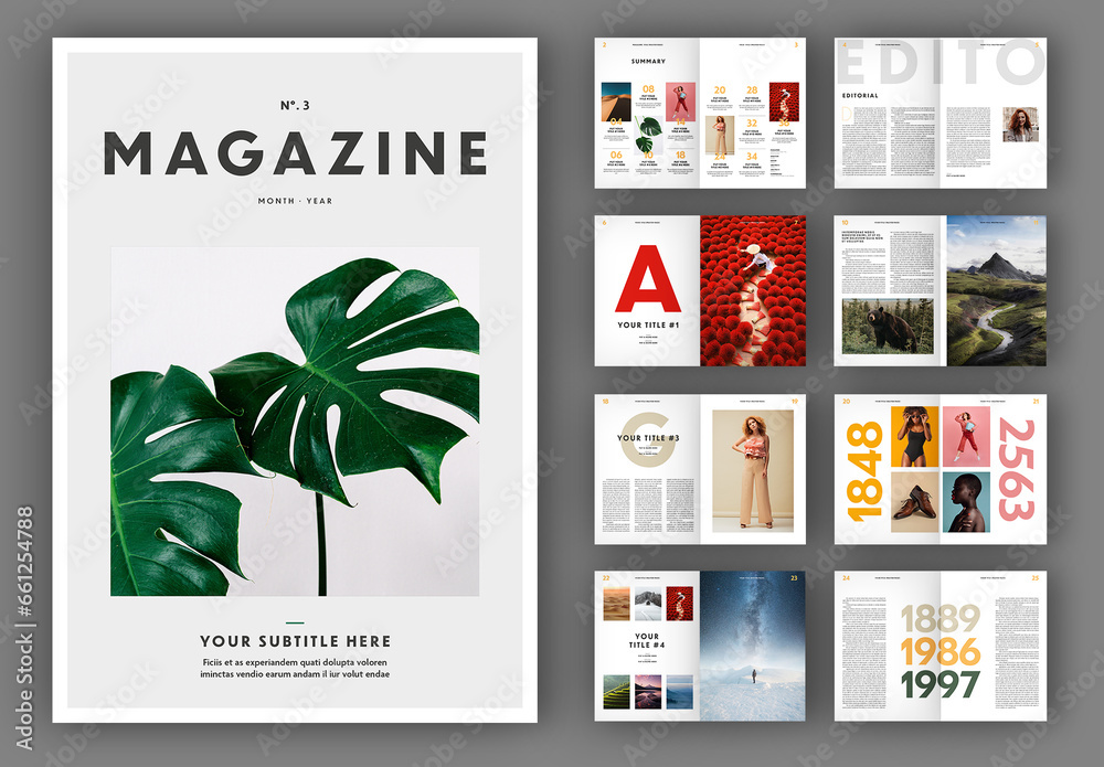 Print Magazine Layout Stock Template | Adobe Stock