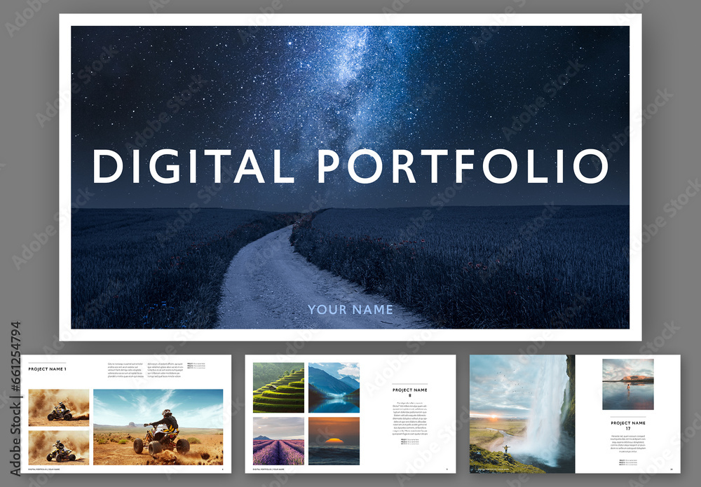 Digital Portfolio Layout Stock Template | Adobe Stock