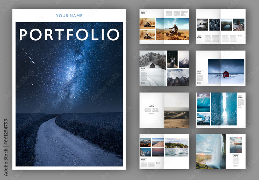 Minimalist Portfolio Layout Stock Template | Adobe Stock