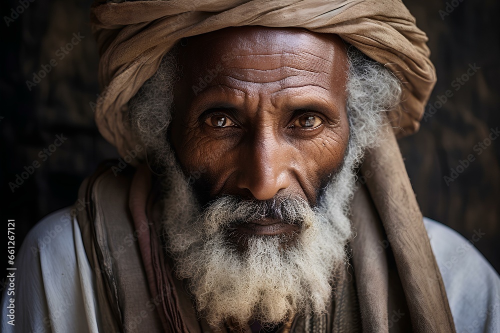 elderly Ethiopian man, his face telling a story of wisdom and ...