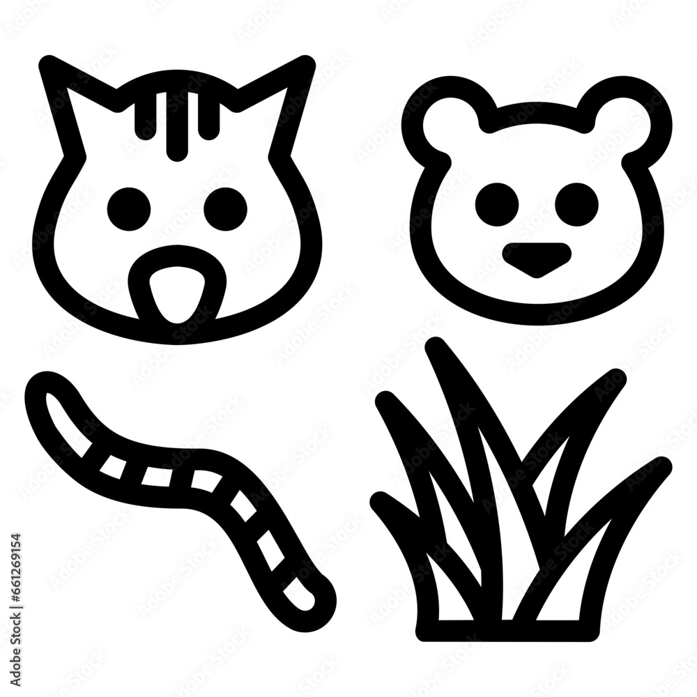 Wildlife Icon. Included in Ecology Outline Icon Pack. Is a collection ...