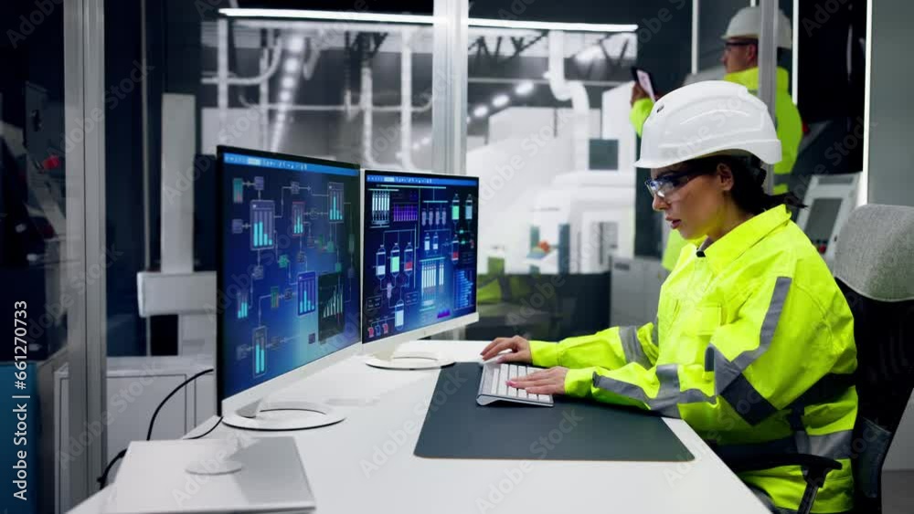 Engineer Operators Using Scada System Stock Video | Adobe Stock