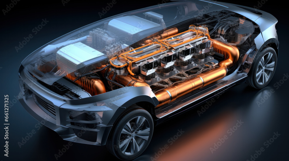 Concept of Authentic Electric Car Platform Chassis Prototype Standing ...