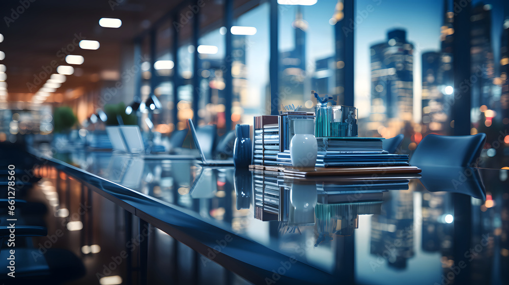 Beautiful defocused office background - office interior panoramic ...