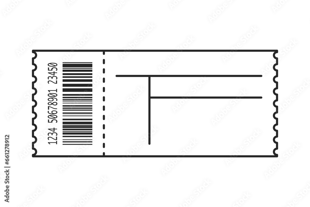 Concert ticket template with blank text space as an outline vector ...