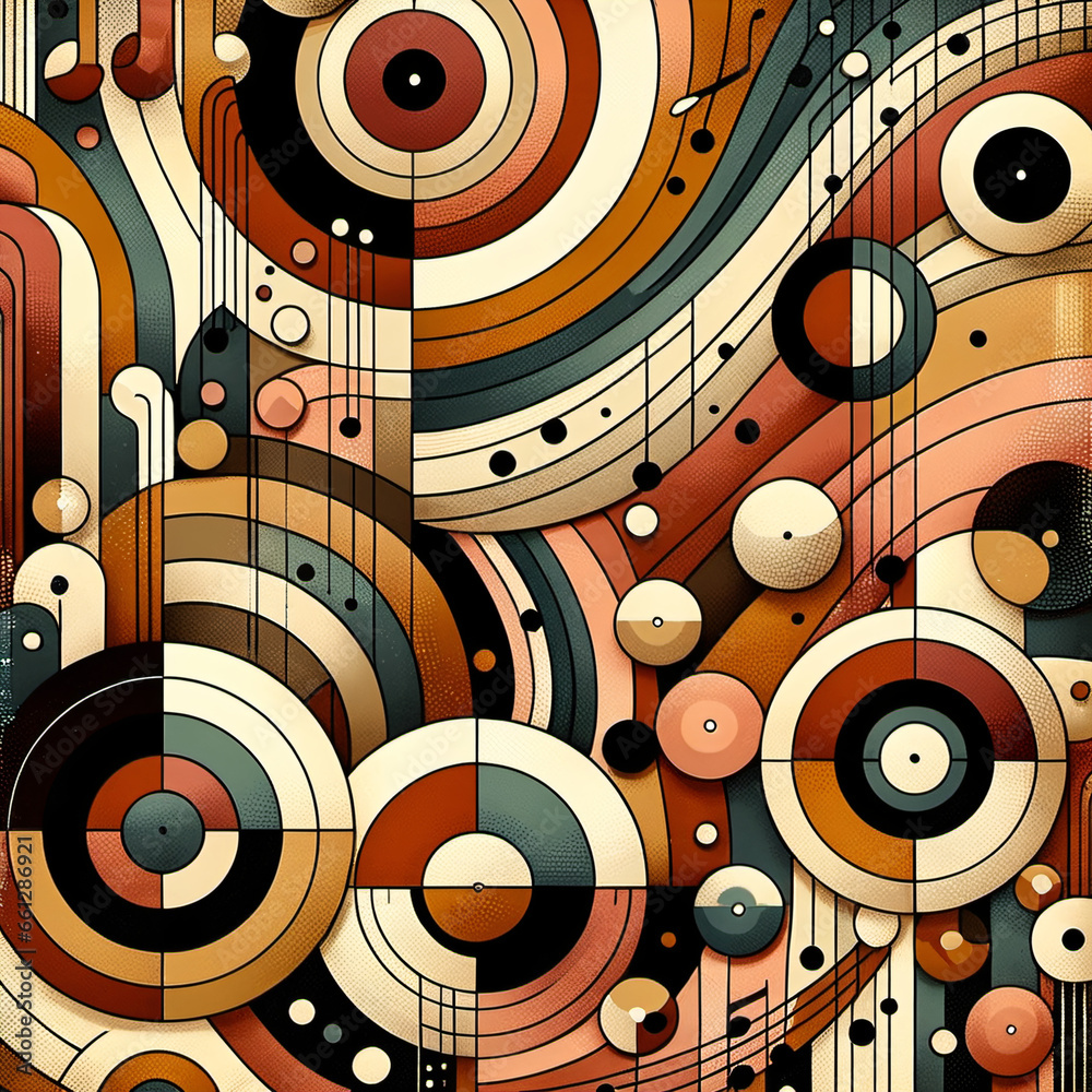 Abstract piece inspired by the vibe of a classic jazz vinyl collection ...