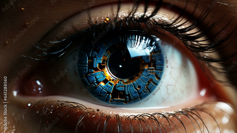 A close view of the high-tech eye. Retinal scanning for personal ...