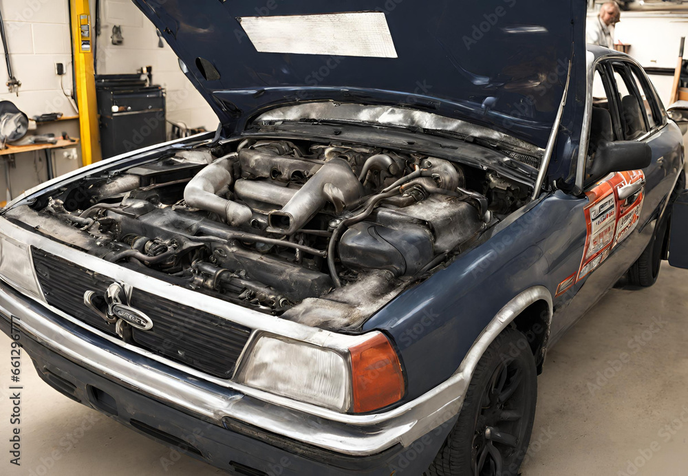 Broken Car Engine, Vehicle Breakdown, Car Mechanical Failure, Engine ...