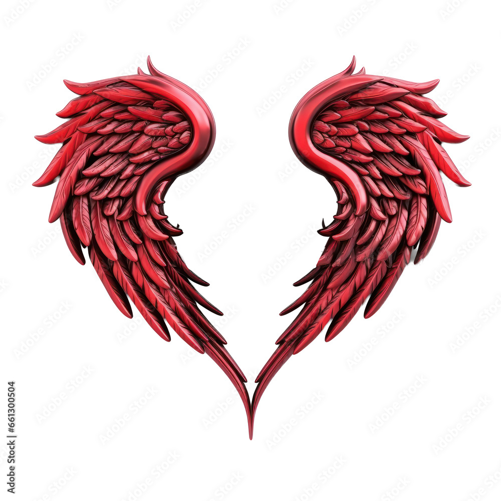 red angel wings isolated on transparent background,transparency Stock ...