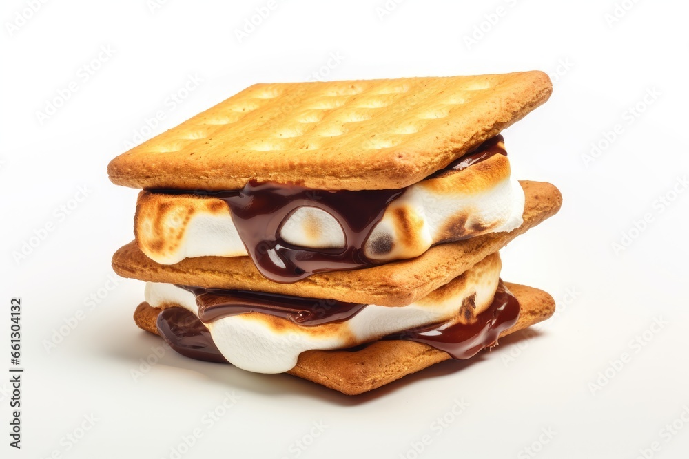 Smores chocolate marshmallow, isolated object, transparent background ...