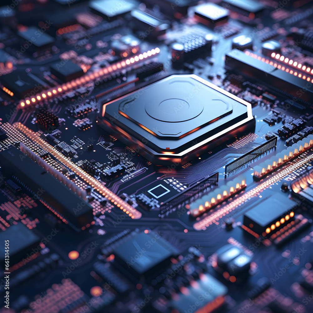 Highly detailed technology texture, AI supercomputer Chrome, insane ...