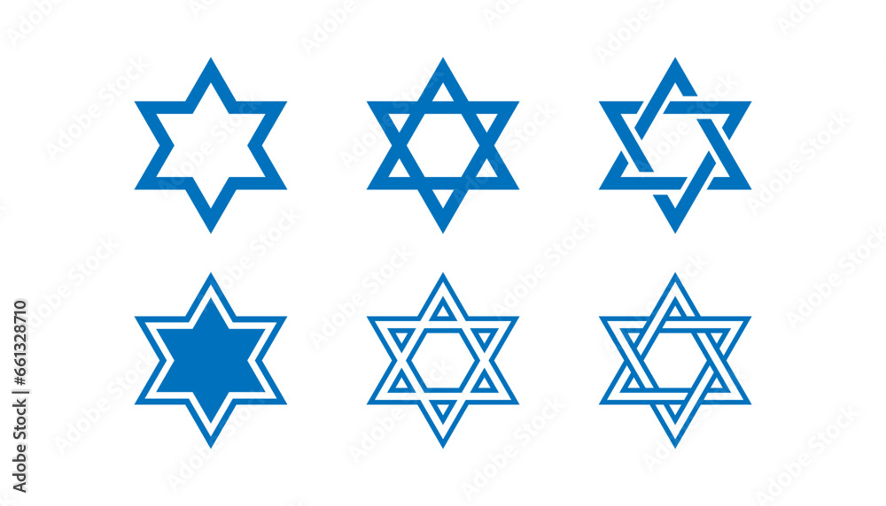 Star David icon on white background. Jewish Israeli religiuos symbol ...