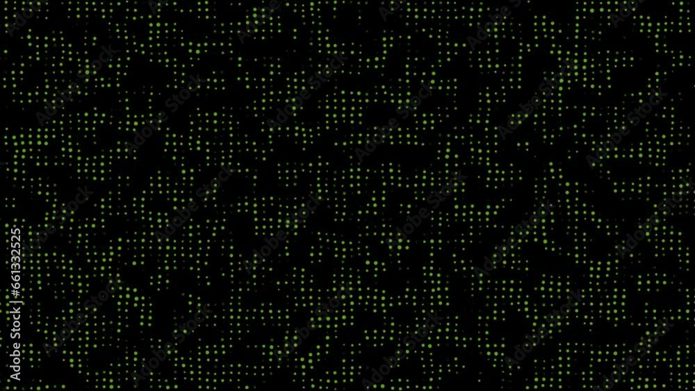 Vidéo Stock Binary Code Matrix in Black and Green. Streaming digits on ...