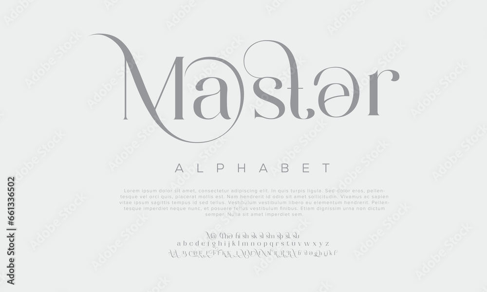 Master Luxury lettering font. Elegant wedding typography classic ...