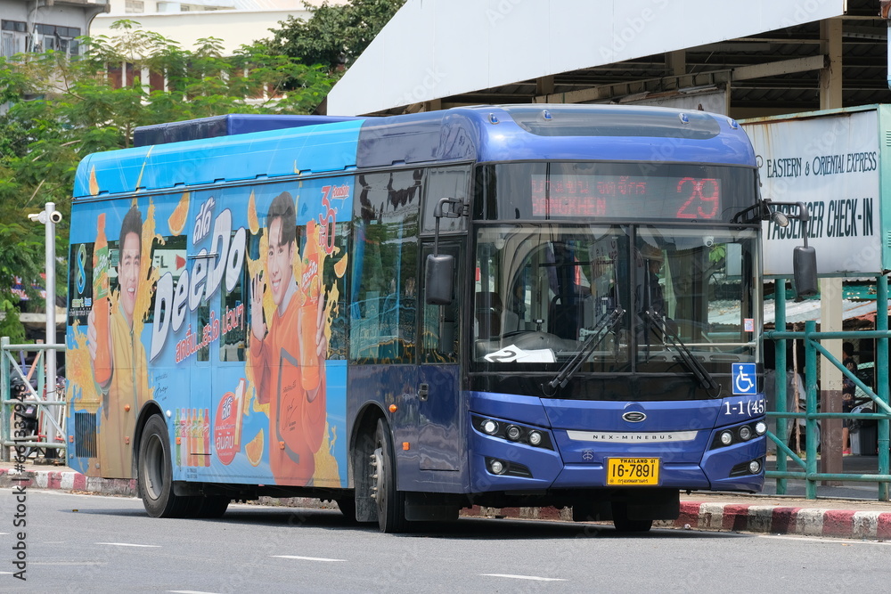 Nex-Minebus electric vehicle operated by Thai Smile Bus on October 13 ...