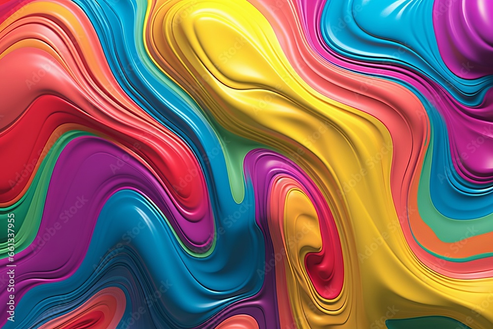 Liquid rainbow mix wavy plastic texture. Wrinkle silicone sheet ...