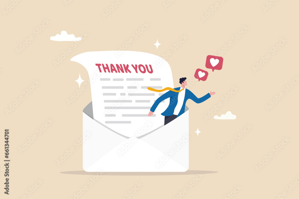 Thank you message, appreciation or greeting to client, customer or ...