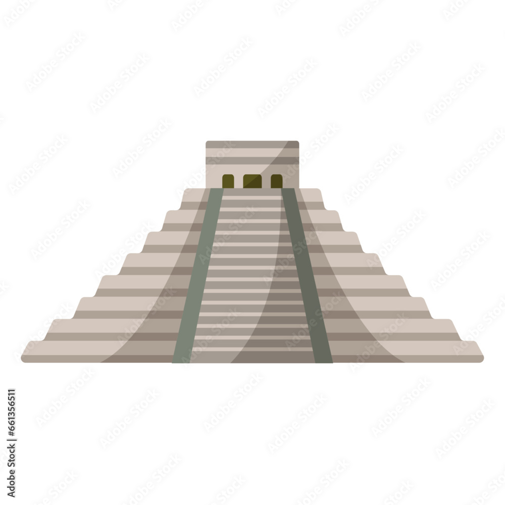 Vector ancient mayan pyramid cartoon icon on white background vector ...