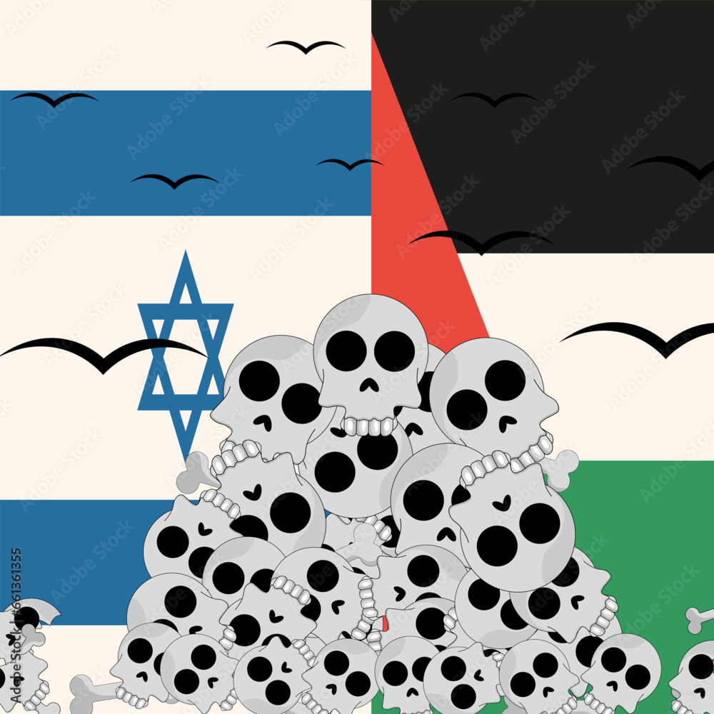 Palestine vs Israel military conflict. Stop war concept. Apotheosis of ...