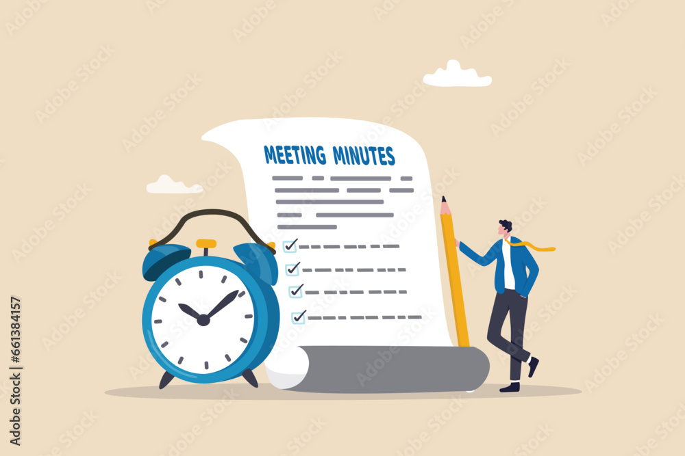Meeting minutes, lecture summary or meeting conclusion document ...