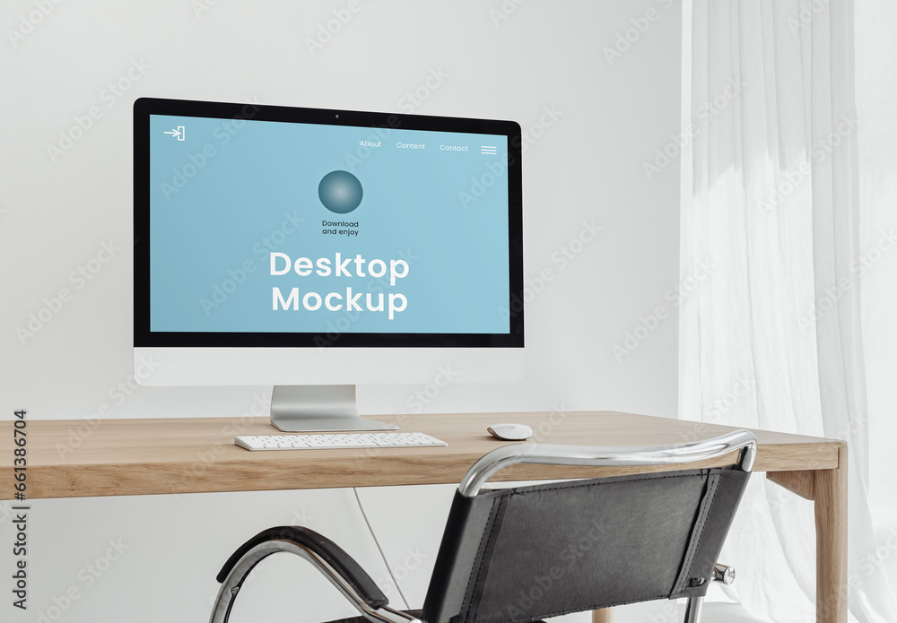 Perspective Desktop Mockup Stock Template | Adobe Stock