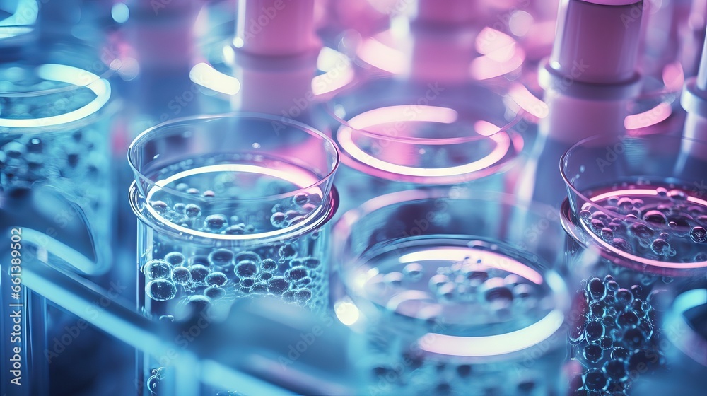 Scientists in lab coats and safety goggles working on chemistry ...