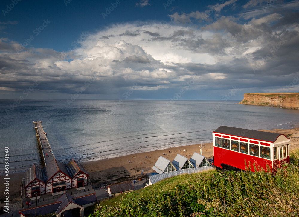 Saltburn Pier and Funicular / cliff tramway Stock Photo | Adobe Stock