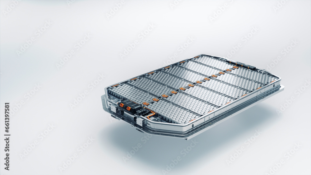 Generic EV Battery Pack Isolated on White Background. Lithium-ion High ...