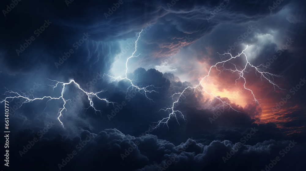 lightning strikes inside a thundercloud, stillife Stock Illustration ...