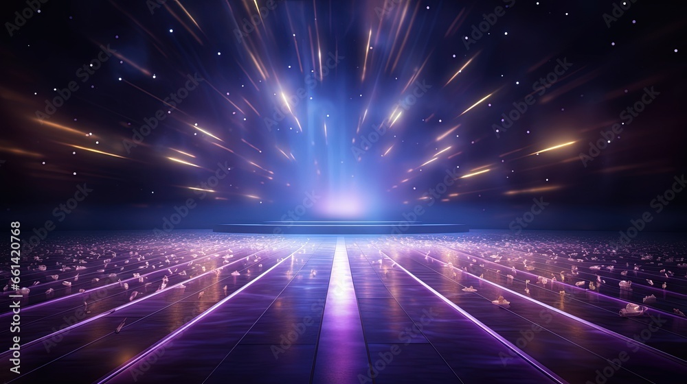 Blue Purple Golden Stage Spotlights Awards Graphics Background ...