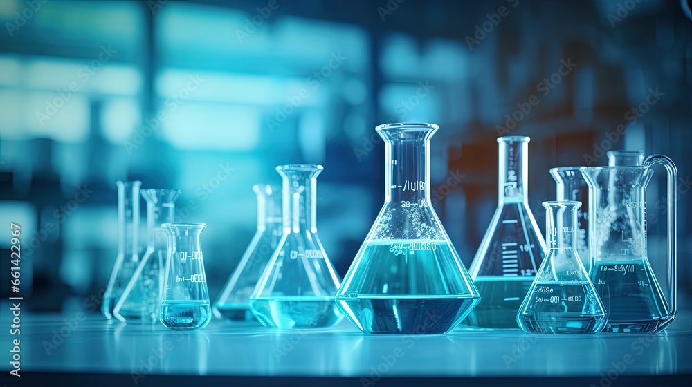 Chemical and pharmaceutical concept background. Chemistry laboratory ...