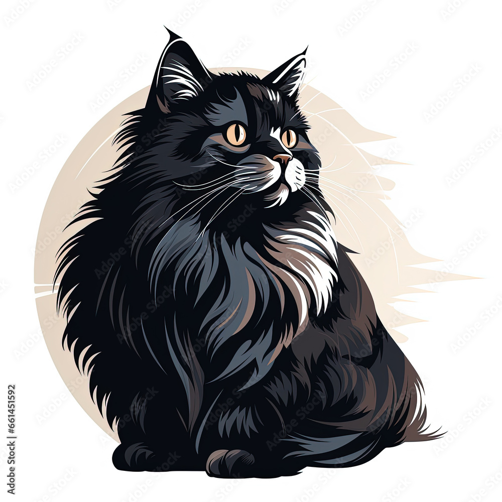 Persian Cat Drawing, Generative Ai Stock Illustration | Adobe Stock