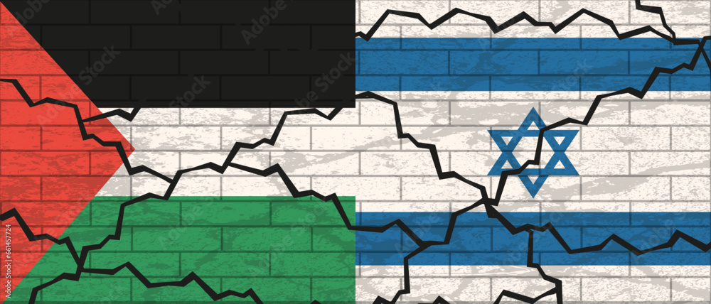 Palestine Israel military conflict. Big horizontal Palestinian and ...