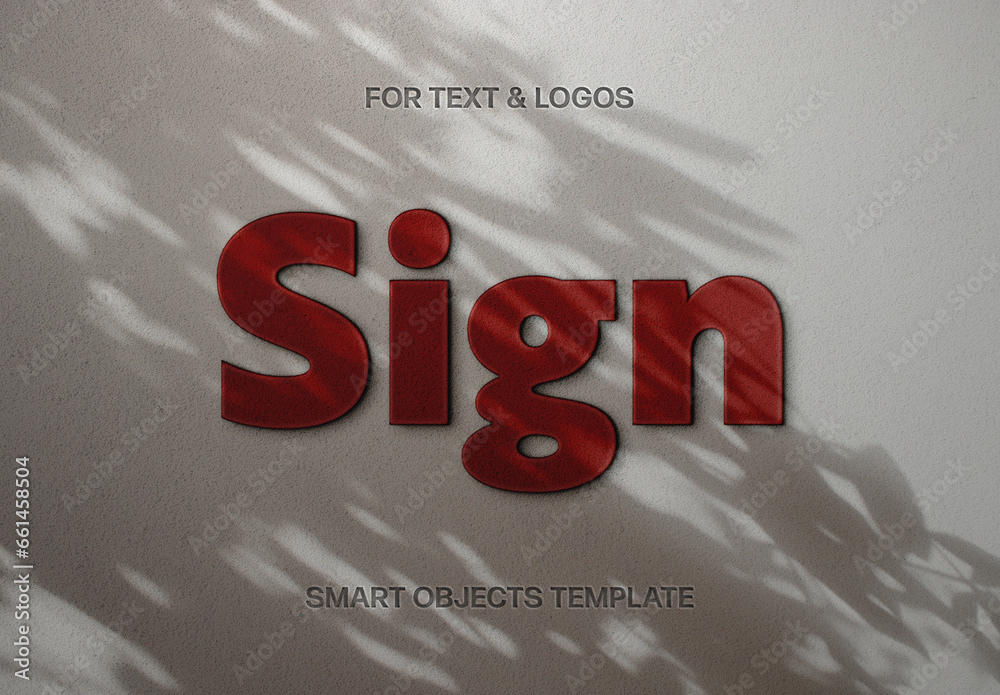 Bold Stone Sign on the Cement Wall Text And Logo Effect Mockup with ...