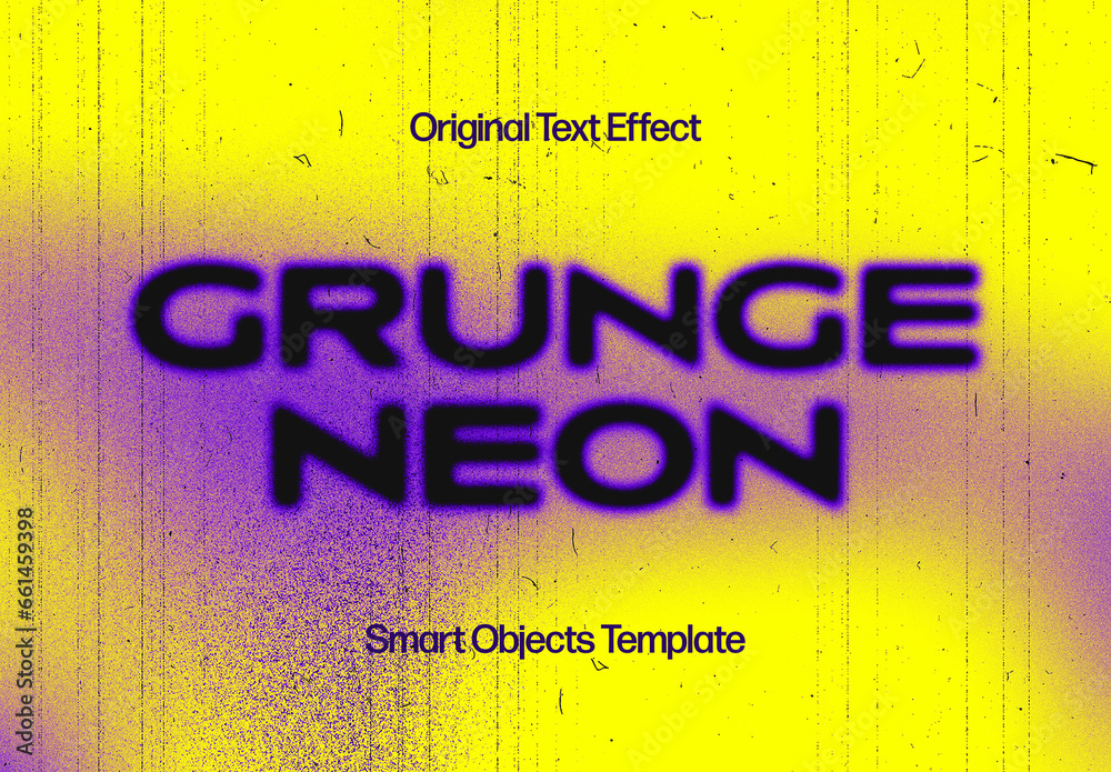 Grunge Neon Text Effect Mockup Stock Template | Adobe Stock