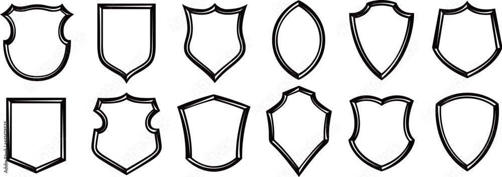 Badge shapes. Shields set. Patch template, different insignia badges ...