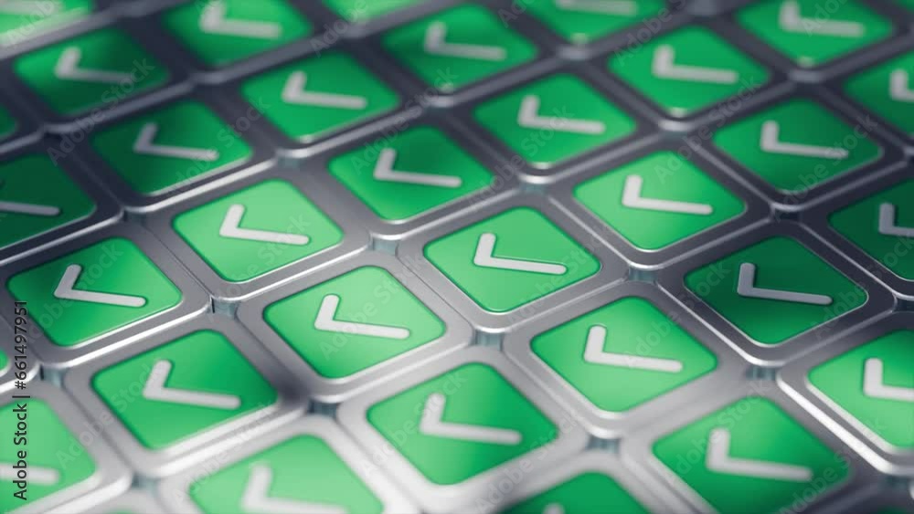 4k 3D motion graphics of red X turning into green check marks. looping ...