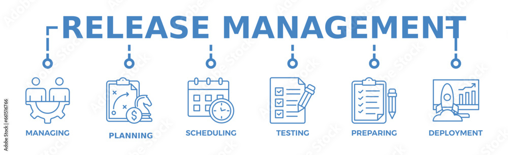 Release management banner web icon vector illustration concept with ...