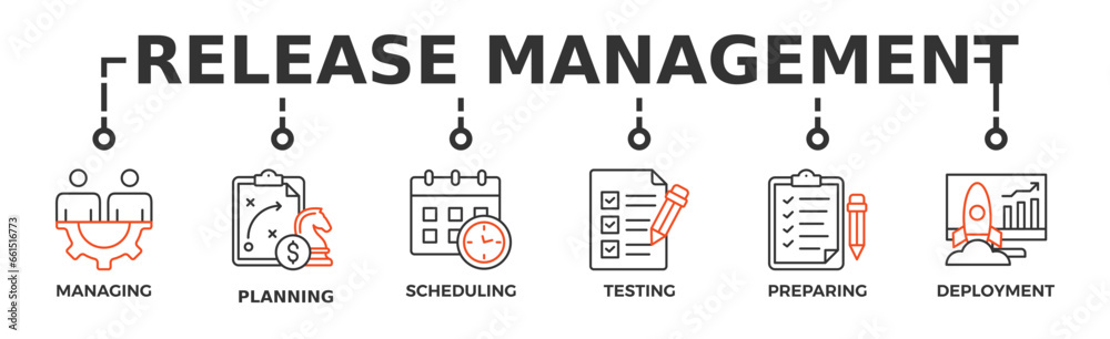 Release management banner web icon vector illustration concept with ...