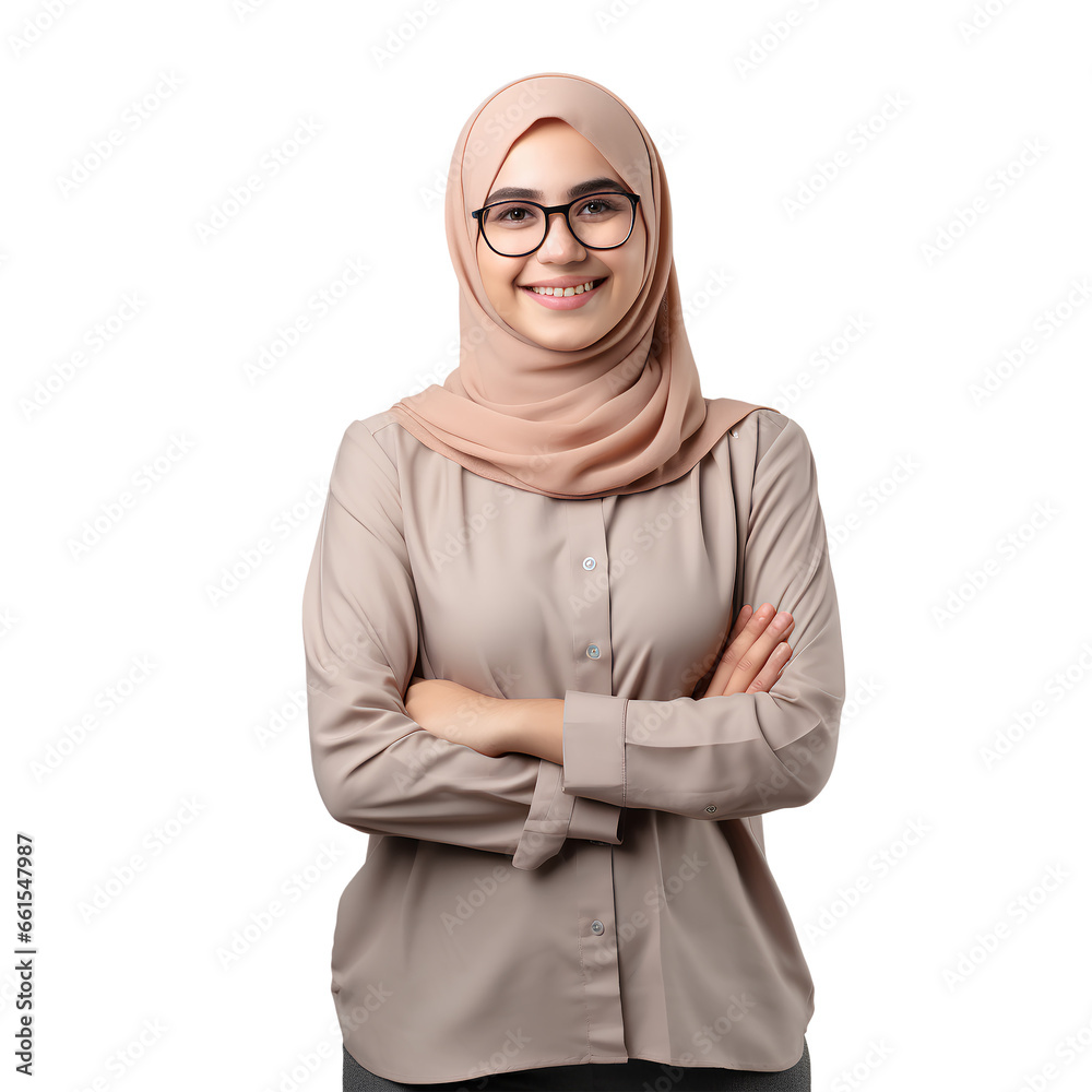 Islamic student smiling happily on transparent background PNG Stock ...