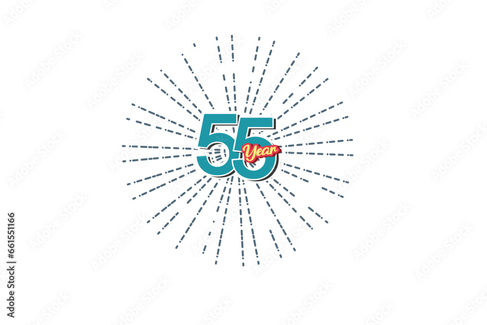 55th, 55 years, 55 year anniversary year anniversary blue color number ...